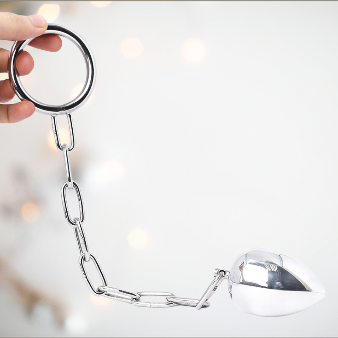 Anal Egg With Chained Cock Ring – House of Chastity