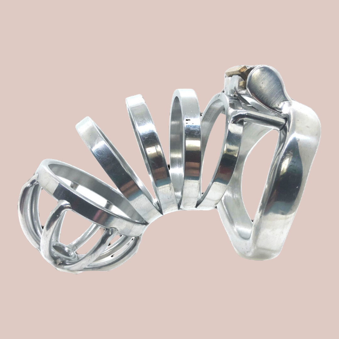 2 Pin Integral Padlock Style Angled Lock Metal Chastity Device Base Ri ...