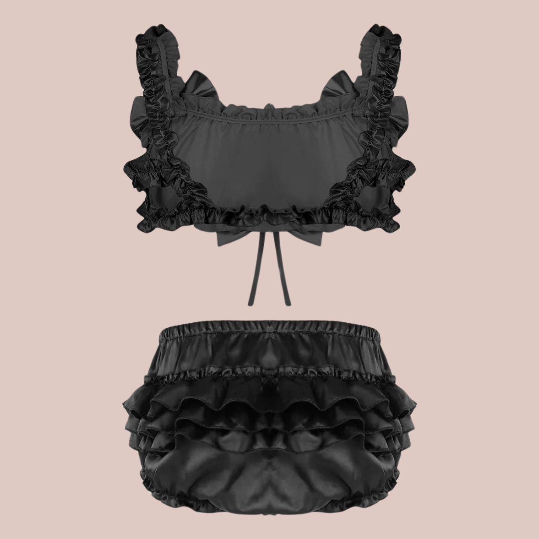 Satin Bra Top & Frilly Panties – House of Chastity
