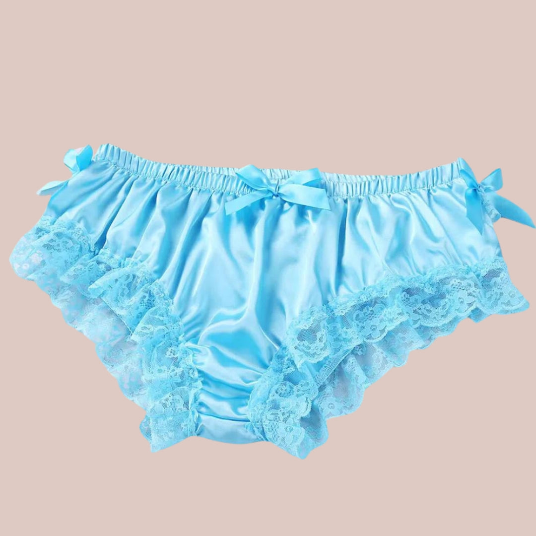 Satin Soft Panties With Lace Ruffled Rear – House of Chastity