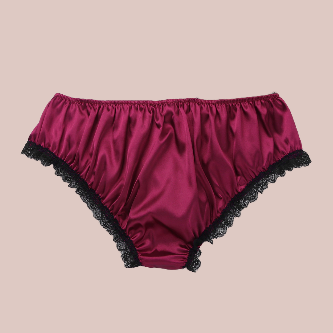 Satin & Lace Panties With Bow Detailing – House of Chastity