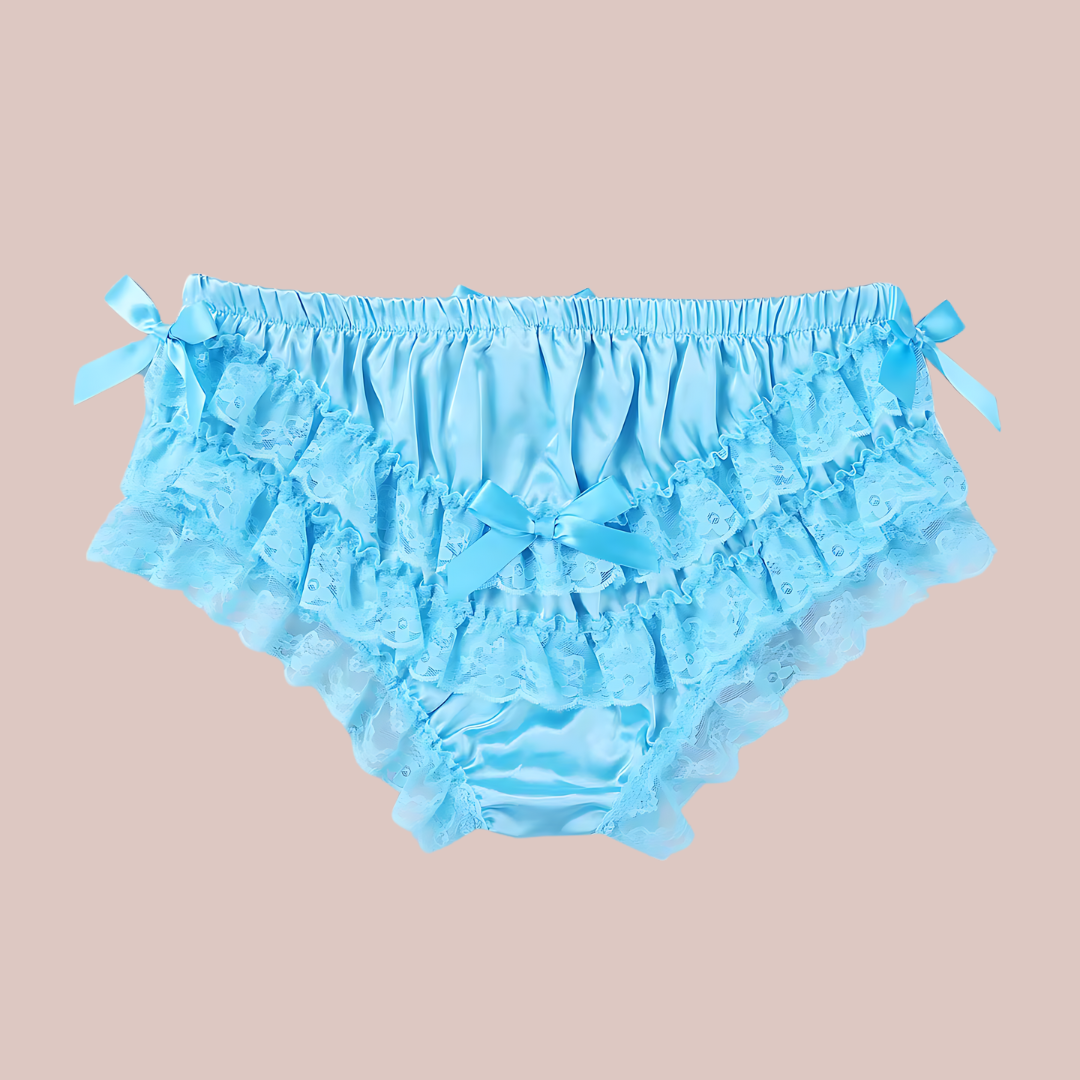 Satin Soft Panties With Lace Ruffled Rear – House of Chastity