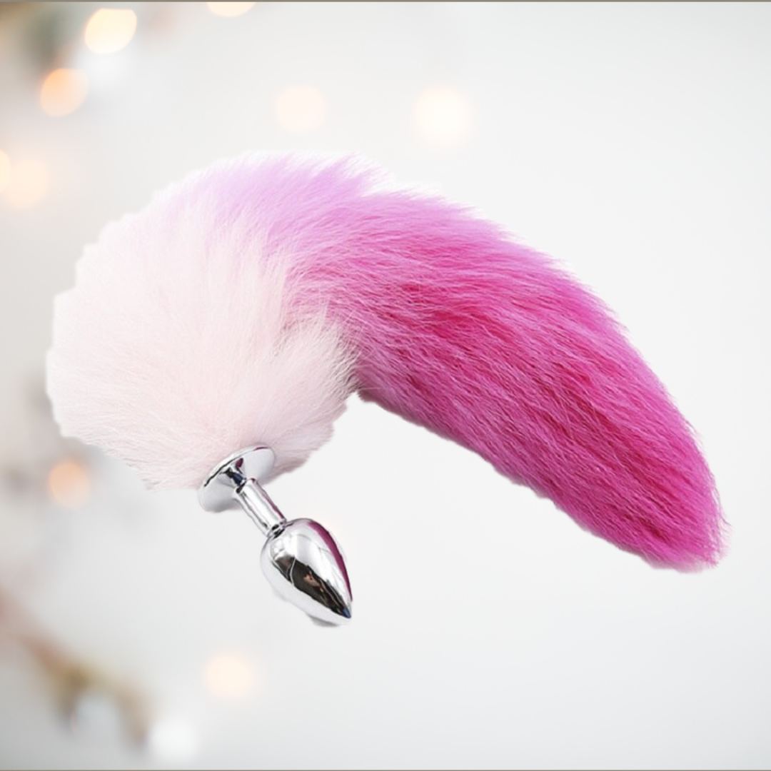 Pink Foxtail With Stainless Steel Butt Plug – House of Chastity
