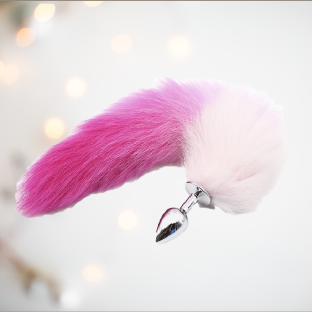 Pink Foxtail With Stainless Steel Butt Plug – House of Chastity